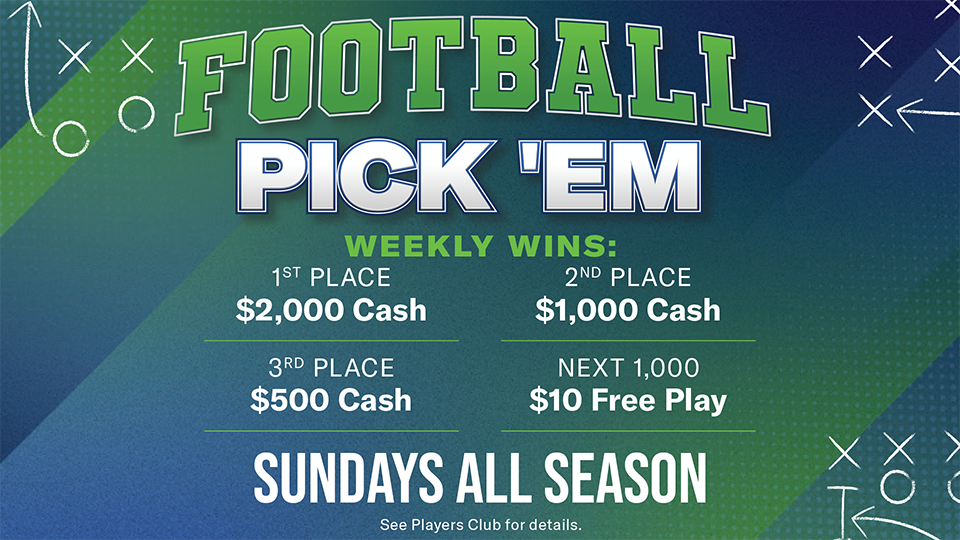 Football Pick ‘Em at Emerald Queen Casino – Win Up to $2,000 Cash!